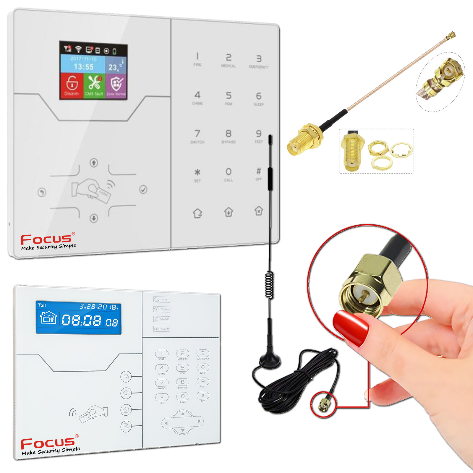 Antenne GSM SMA compatible avec l'Alarme iProtect 4G haute portée
